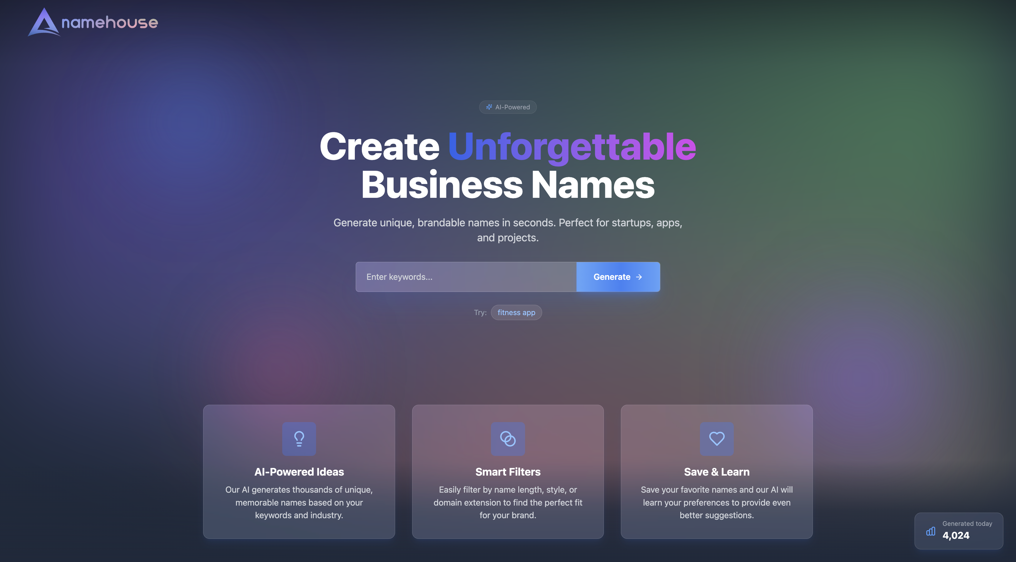 Free AI Business Name Generator - Namehouse
